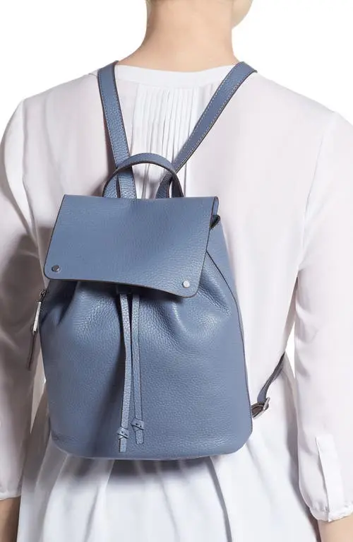 Treasure & Bond Luca Grained Leather Backpack - Blue Country 