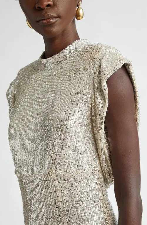 St. John Sequin Embroidered Gown