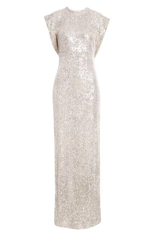 St. John Sequin Embroidered Gown