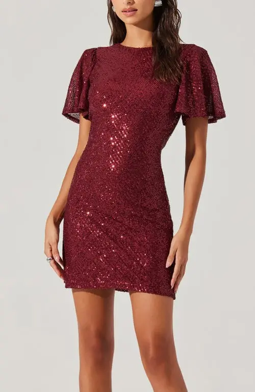 wine glitter dress Wine Short Glitter Knit Homecoming Dresses 2020-2021coming Dress main image 1