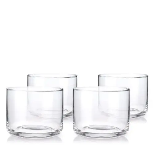 VISKI Raye Crystal Negroni Glasses Set Of 4 - Clear