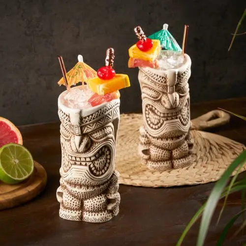 VISKI Pacific High Tide Tiki Mugs Set Of 2