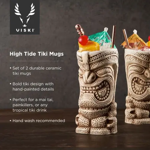 VISKI Pacific High Tide Tiki Mugs Set Of 2
