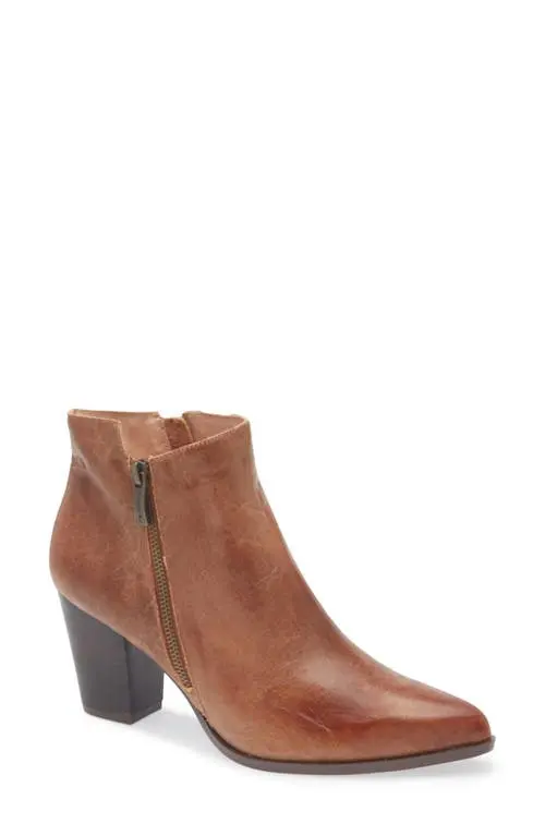 CHOCOLAT BLU Eri Pointed Toe Bootie - Brown Leather