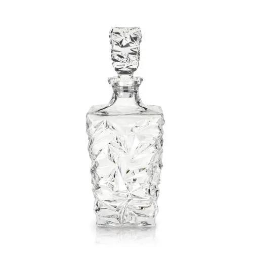 VISKI Prism Crystal Whiskey Decanter - Clear
