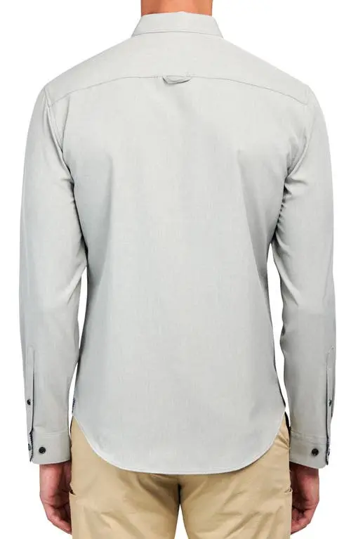 BROOKLYN BRIGADE Slim Fit Performance Long Sleeve Shirt - Grey Heather
