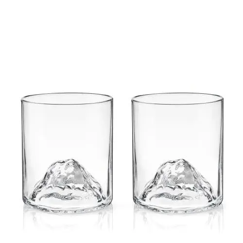 VISKI Mountain Crystal Tumblers Set Of 2 - Clear