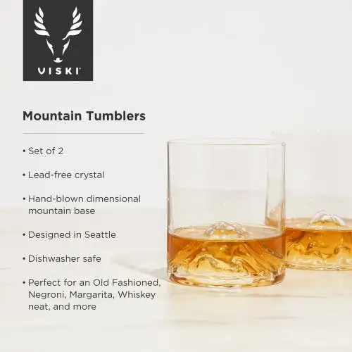 VISKI Mountain Crystal Tumblers Set Of 2