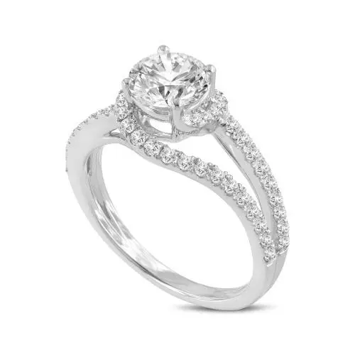 LUVMYJEWELRY 1.5 Ctw Clemence Lab Grown Diamond Ring - 14k White Gold