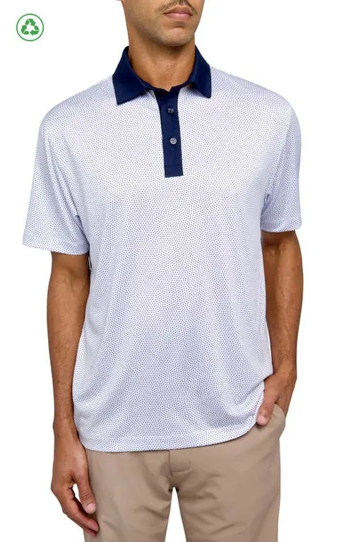 CON.STRUCT Dot Print Performance Golf Polo - White/black