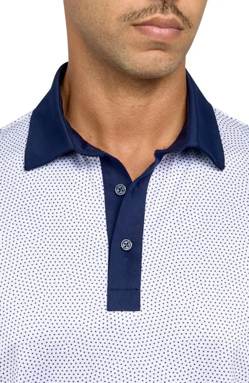 CON.STRUCT Dot Print Performance Golf Polo - White/black