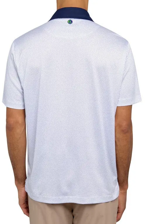 CON.STRUCT Dot Print Performance Golf Polo - White/black