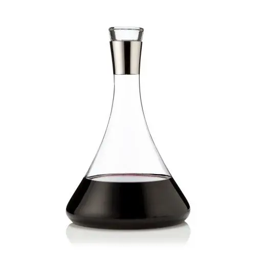 VISKI Irving Crystal Decanter With Chrome Rim - Clear