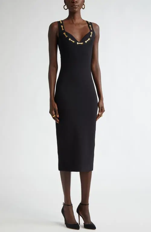 St. John Chain Embellished Milano Stitch Dress In Black - 64% Off |  Editorialist