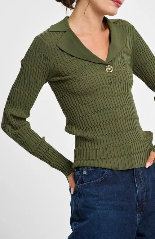 CIEBON Millia Collar Rib Knit Top