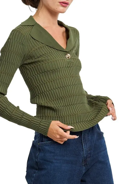 CIEBON Millia Collar Rib Knit Top