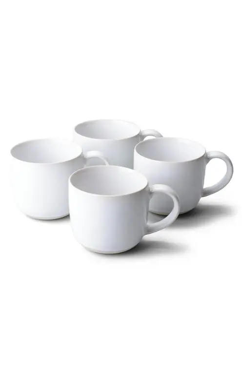 FABLE The Mugs Set Of 4 Stoneware Mugs - Pearl White