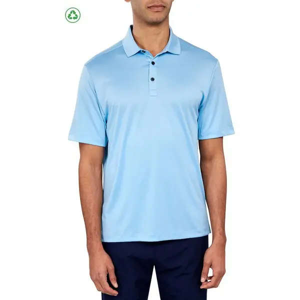 CON.STRUCT Regular Fit Solid Recycled Performance Golf Polo - Lt Blue