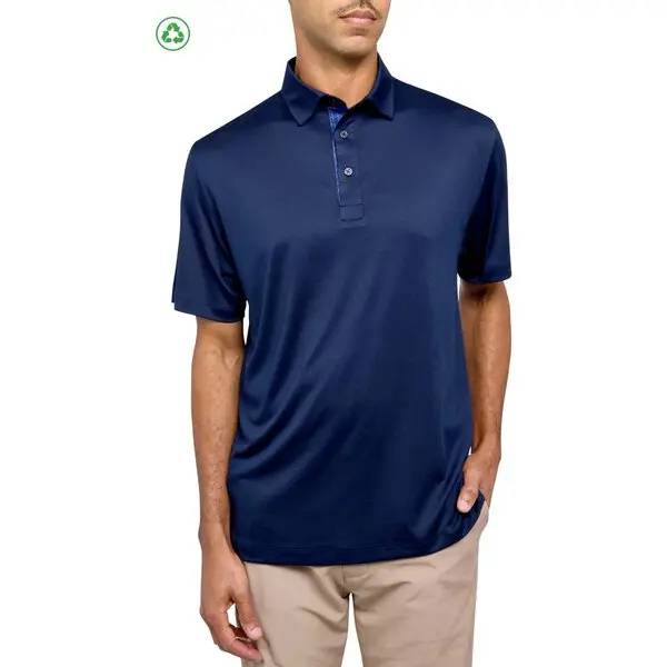 CON.STRUCT Regular Fit Solid Recycled Performance Golf Polo - Navy
