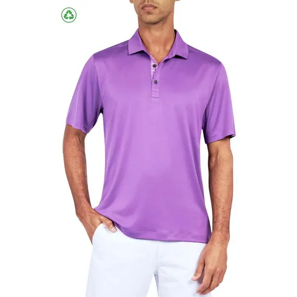 CON.STRUCT Regular Fit Solid Recycled Performance Golf Polo - Purple