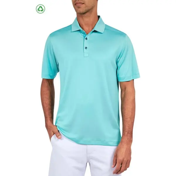 CON.STRUCT Regular Fit Solid Recycled Performance Golf Polo - Teal
