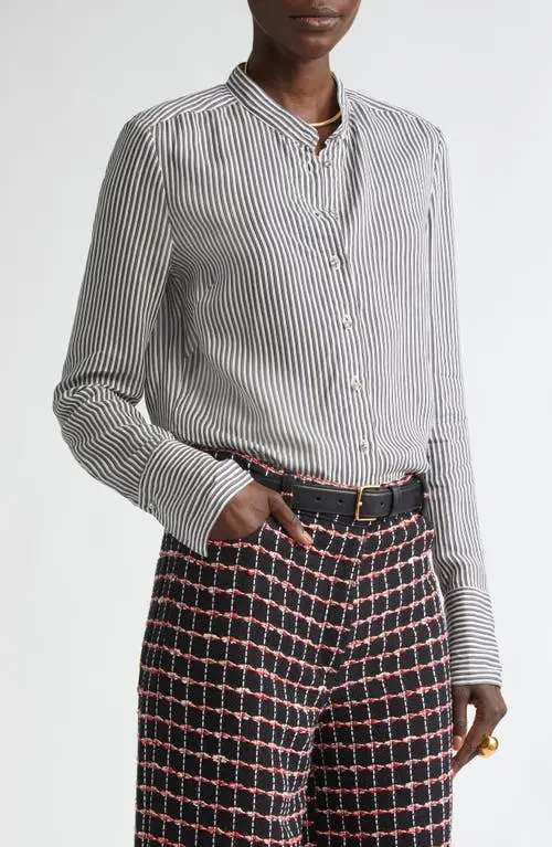 St. John Striped Button-up Shirt