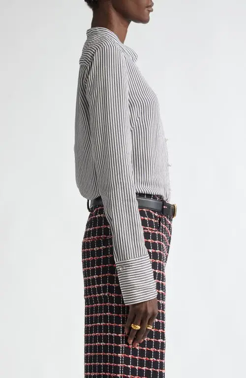 St. John Striped Button-up Shirt