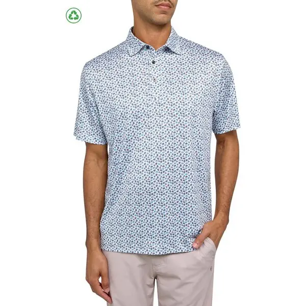 CON.STRUCT Regular Fit Micro Mexi Skulls Print Recycled Performance Golf Polo - Multi