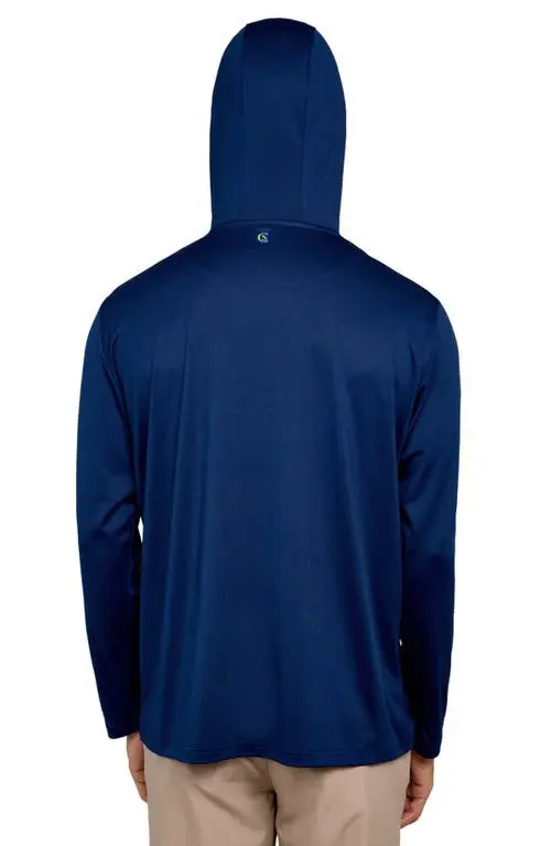 CON.STRUCT Regular Fit Melange Recycled Performance Hoodie - Navy/blue