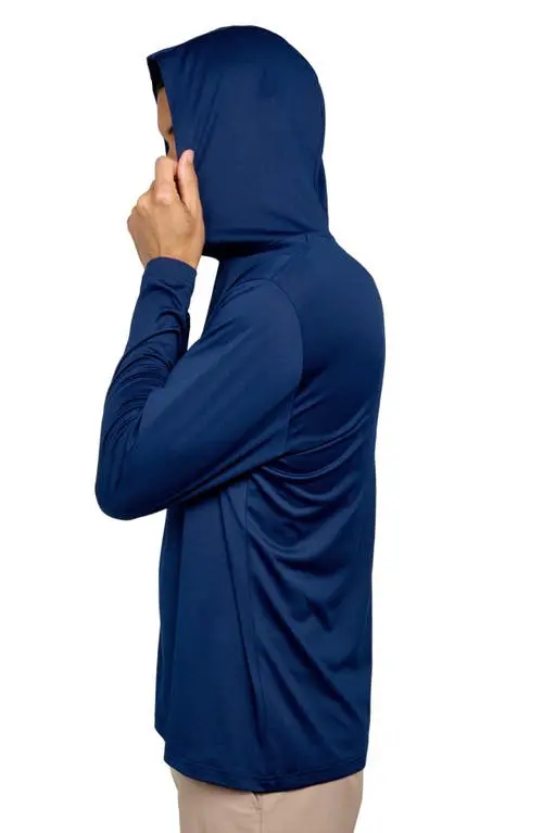 CON.STRUCT Regular Fit Melange Recycled Performance Hoodie - Navy/blue