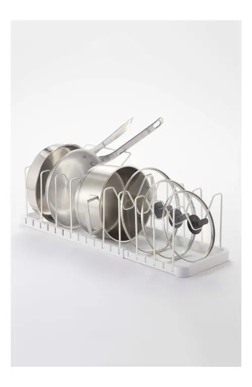 YAMAZAKI Adjustable Pot Lid Wire Organizer