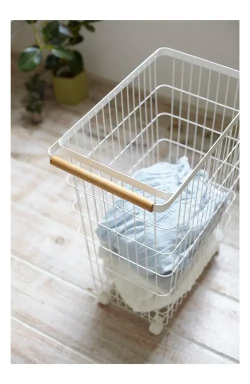 YAMAZAKI Slim Rolling Laundry Hamper