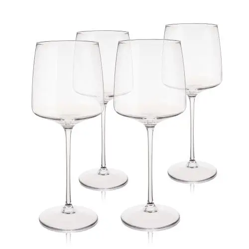 VISKI Reserve Julien Crystal Bordeaux Glasses Set Of 4 - Clear
