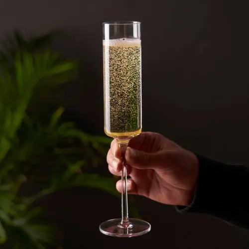 VISKI Laurel Crystal Champagne Flutes Set Of 2