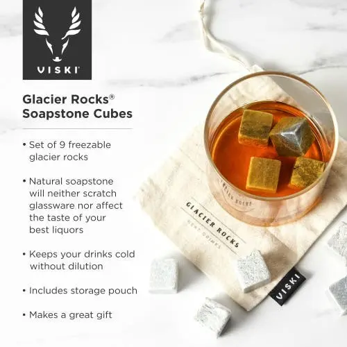 VISKI Glacier Rocks Soapstone Cubes Set Of 9