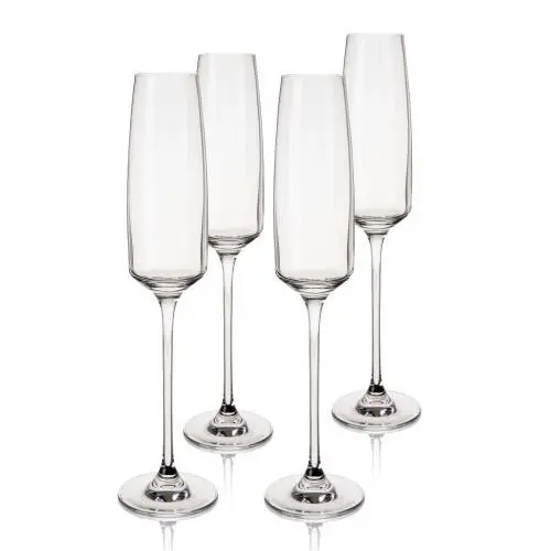 VISKI Reserve Julien Crystal Champagne Flutes Set Of 4 - Clear