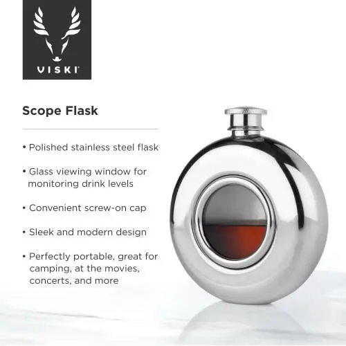 VISKI Irving 5 Oz Scope Flask In Stainless Steel