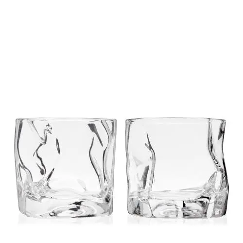 VISKI Crystal Molten Tumblers Set Of 2 - Clear