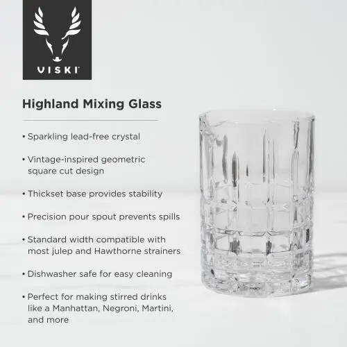 VISKI Highland Crystal Mixing Glass