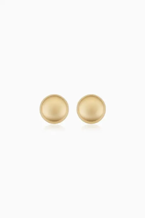 ORADINA 14k Gold Buttoned Up Stud Earrings - Yellow Gold