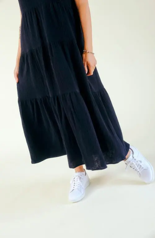 POPLINEN Teresa Tiered Tank Dress - Black