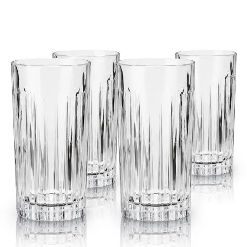 VISKI Reserve Milo Crystal Highball Glasses Set Of 4 - Clear