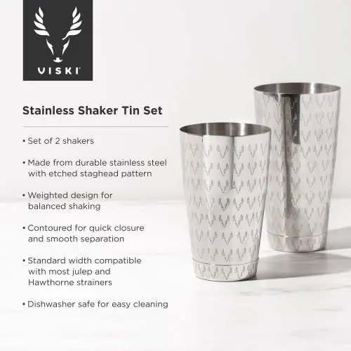 VISKI Harrison 2-piece Shake Tins In Stainless Steel