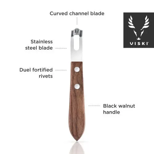 VISKI Professional Walnut Channel Knife In Stainless Steel