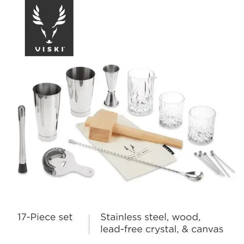 VISKI 17-piece Barware Set In Stainless Steel