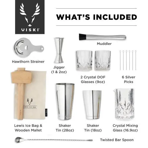 VISKI 17-piece Barware Set In Stainless Steel