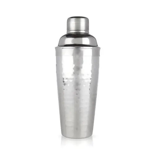VISKI Irving Hammered Cocktail Shaker In Stainless Steel - Silver