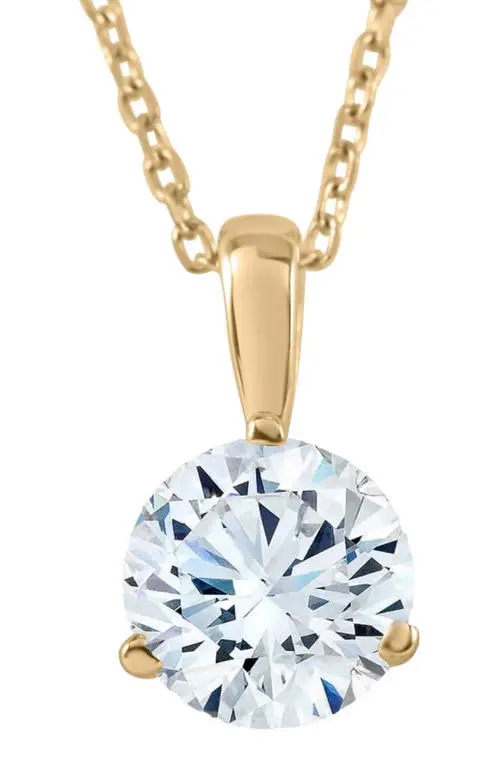 BLISS DIAMOND 1/3ct Lab Grown Diamond Solitaire Pendant Necklace - 14k Yellow Gold