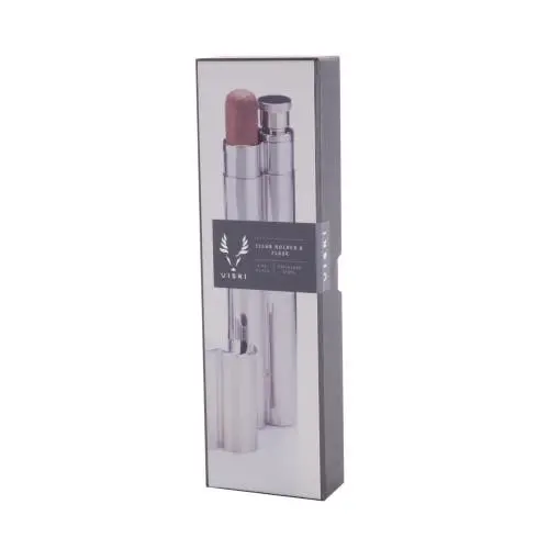 VISKI Cigar Holder And Flask In Stainless Steel