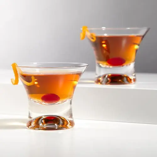 VISKI Raye Crystal Stemless Manhattan Glasses Set Of 2